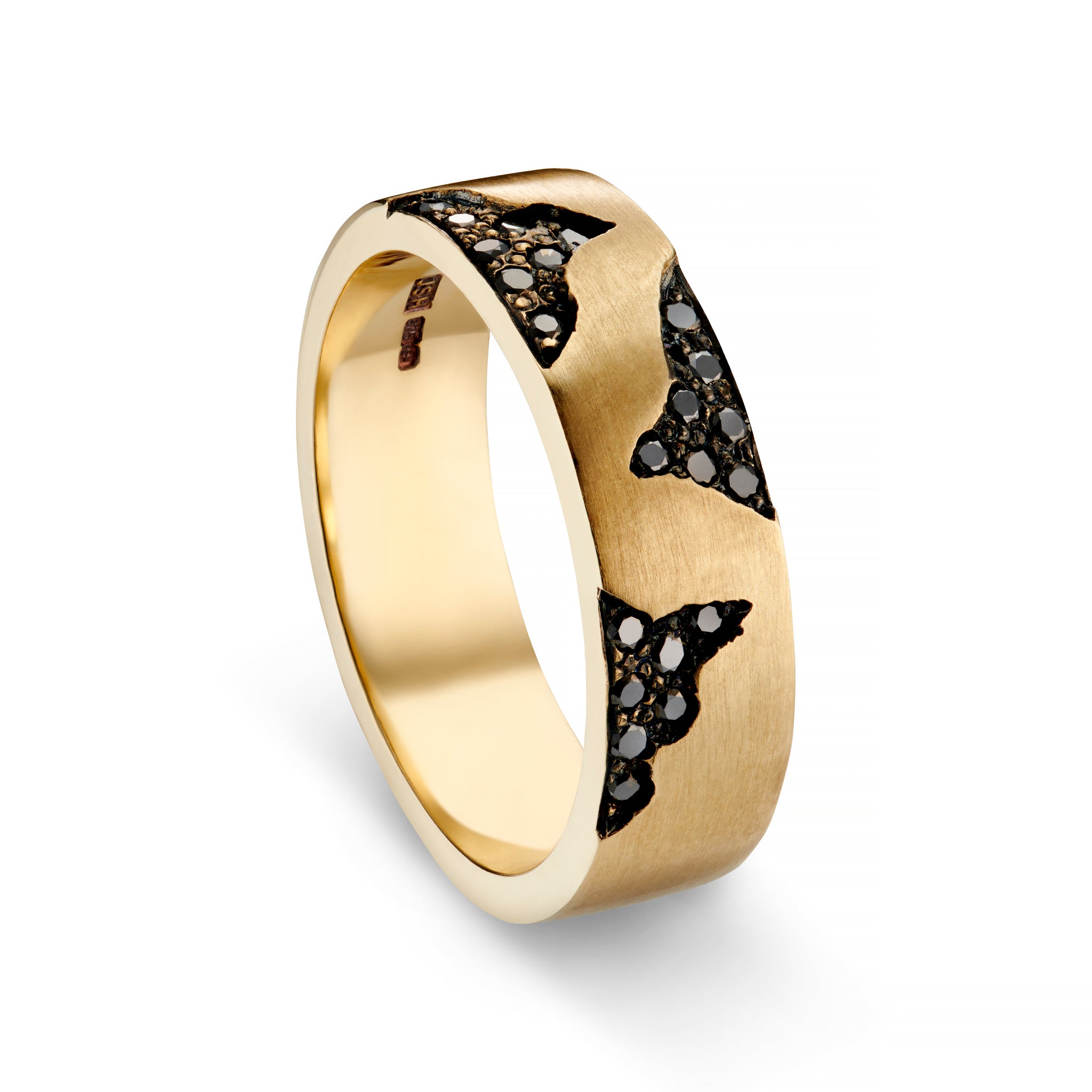 Blitz Gold 6mm Black Diamond Ring | Jeremy Hoye Jewellery