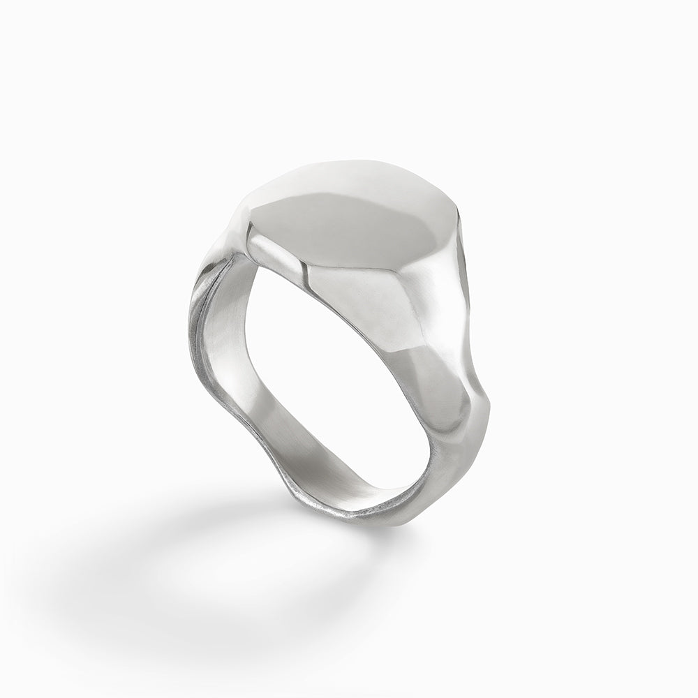 Carved Small Silver Signet Ring | Jeremy Hoye Jewellery