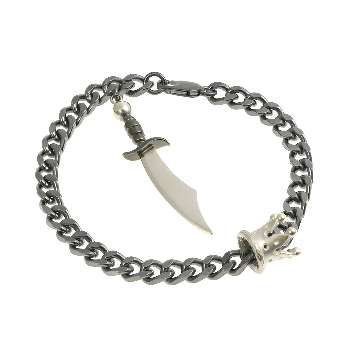 King & Queen Silver Crown and Sabre Bracelet | Jeremy Hoye Jewellery