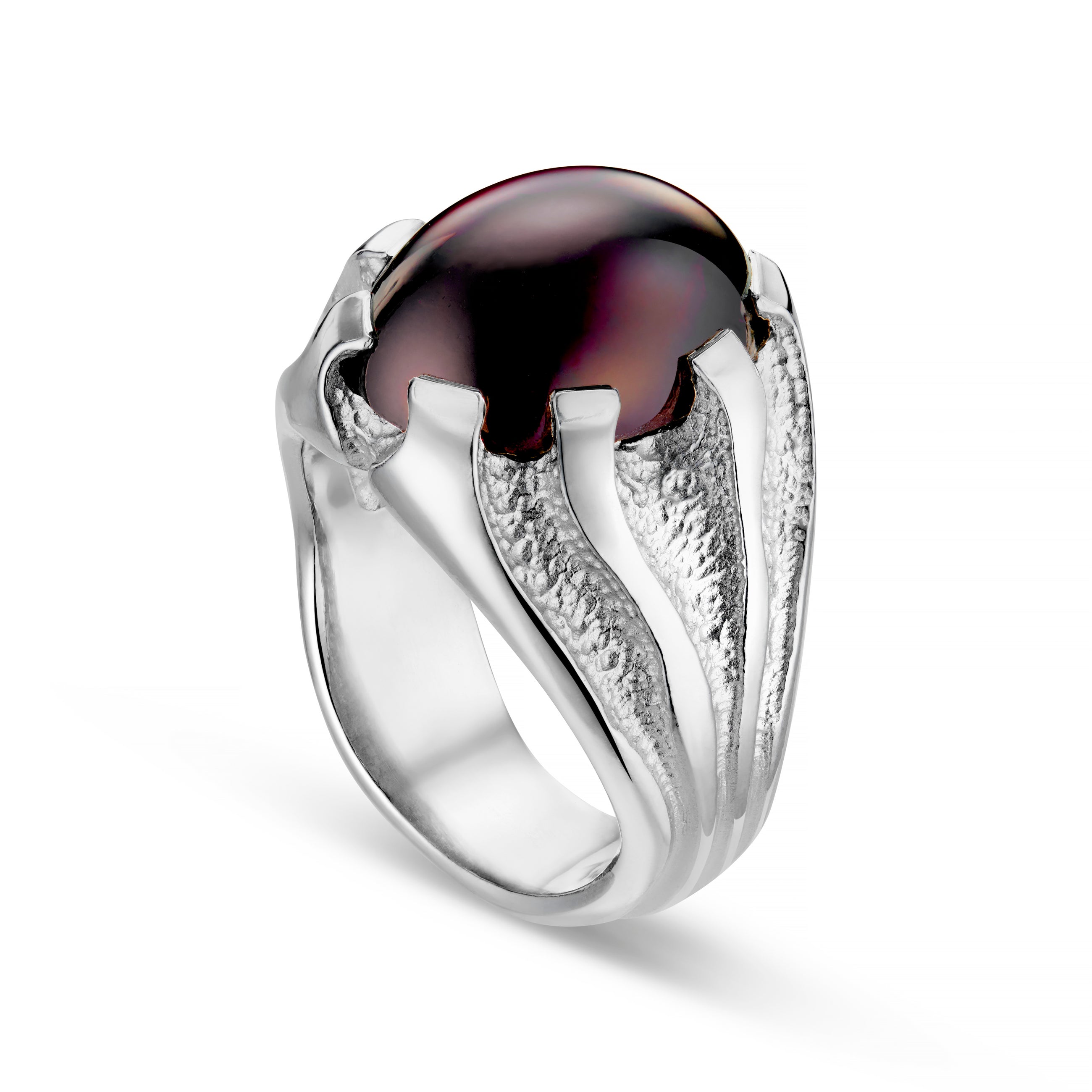 Libertine Silver Heavy Stone Set Ring | Jeremy Hoye Jewellery