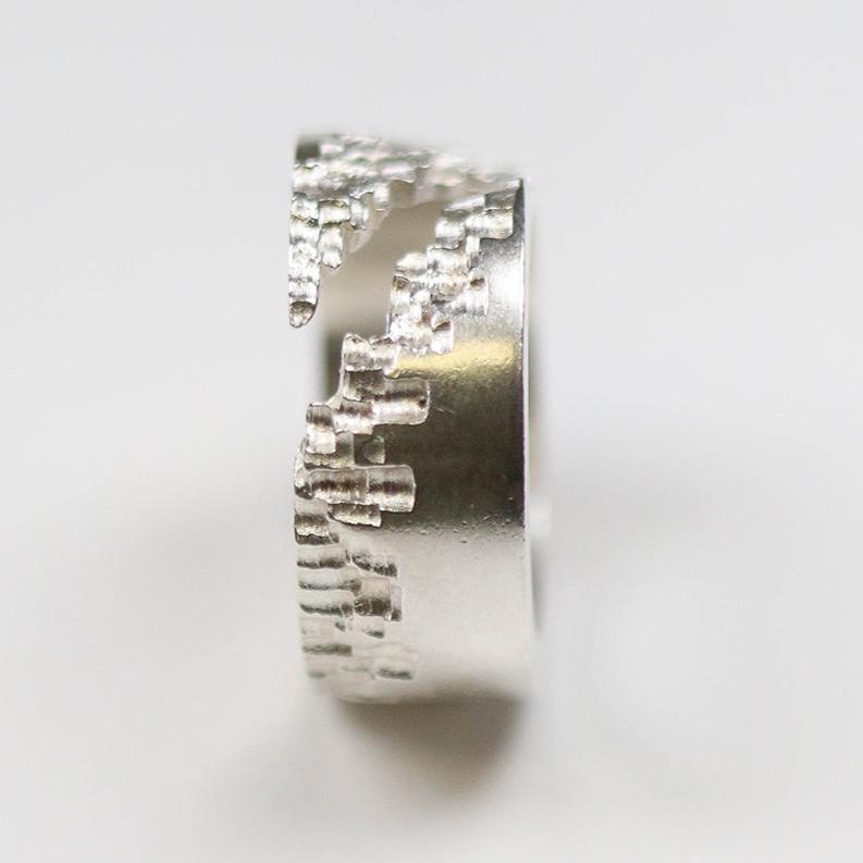 Luna Silver 10mm Diagonal Cut Ring | Jeremy Hoye Jewellery